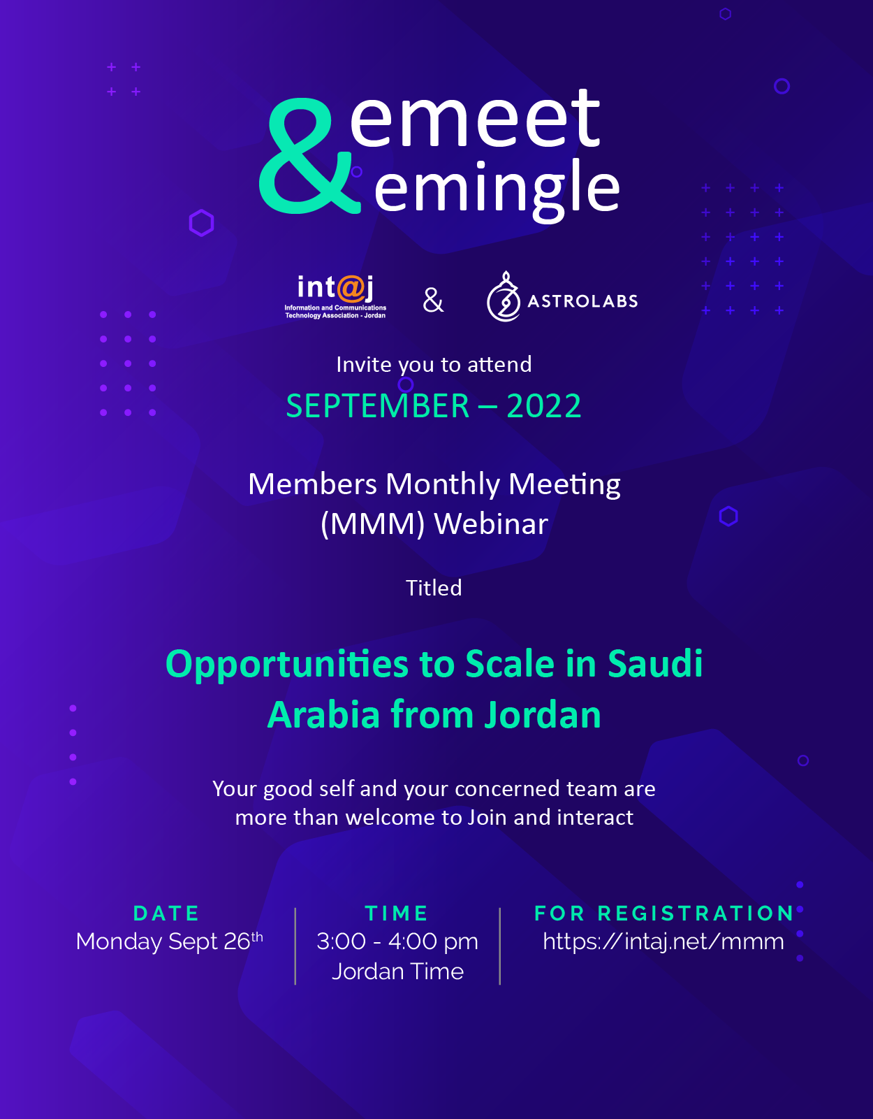 Invitation to register in September (MMM):”Opportunities to Scale in ...